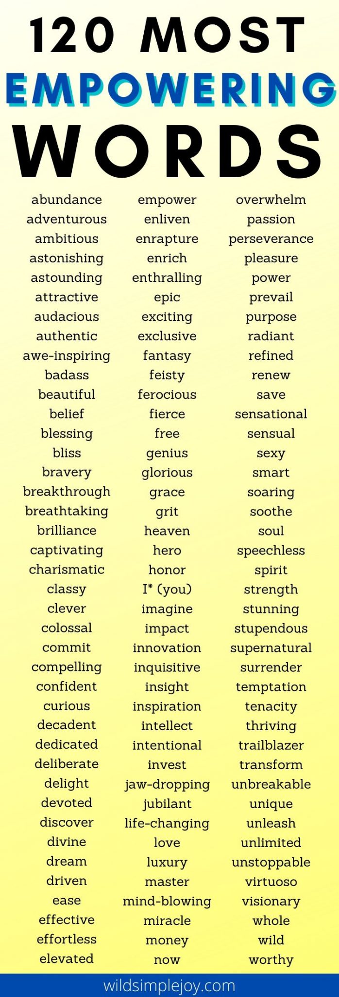 The Top 120 Most Empowering Words In English Wild Simple Joy The Top 120 Most Empowering Words In English Wild Simple Joy