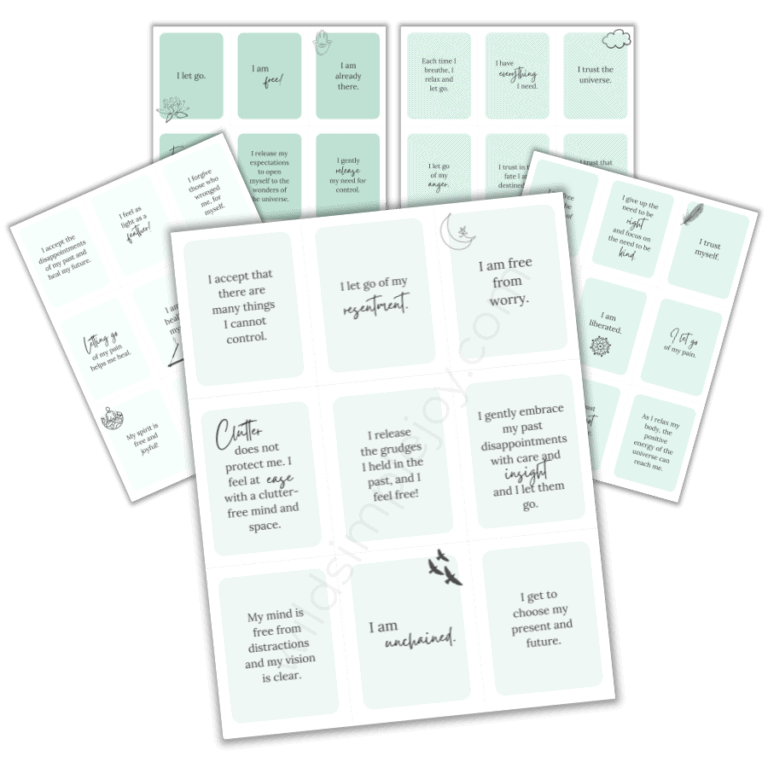 Printable Affirmation Cards for Letting Go – Wild Simple Joy