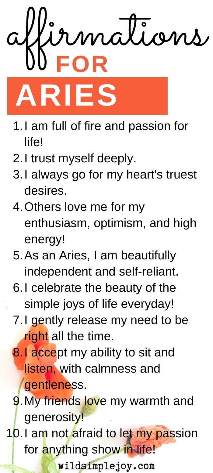 30 Positive Affirmations for Aries to Balance Passion and Objectivity ...