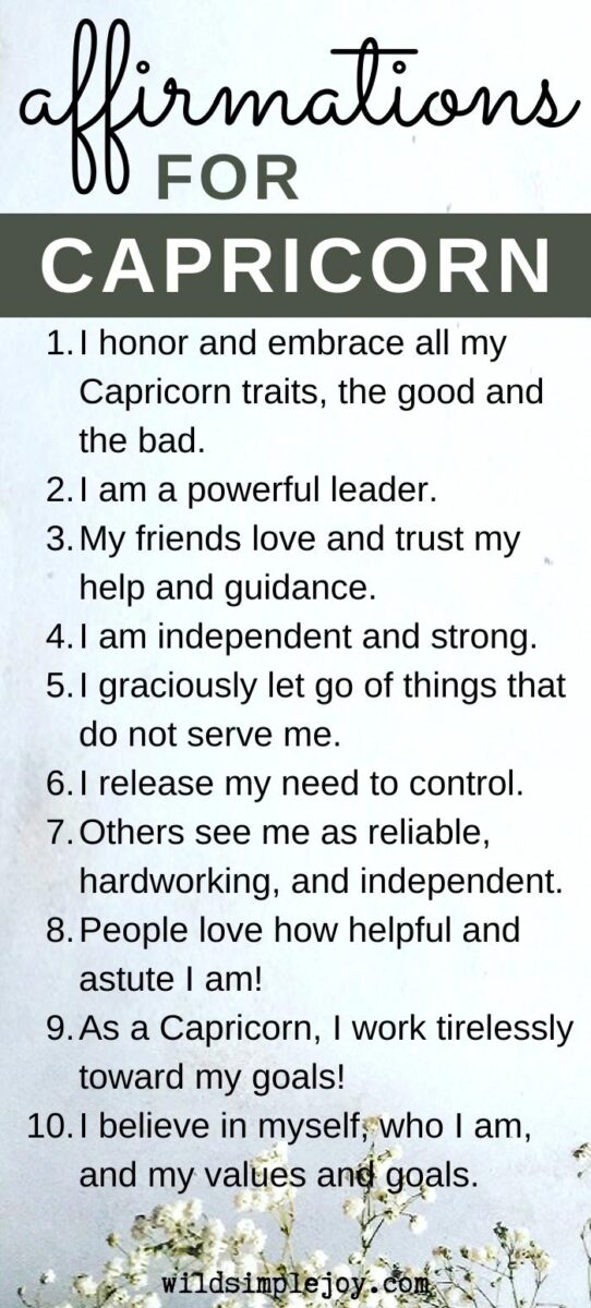 30 Positive Affirmations for Capricorns to Liven Your Practical Life ...